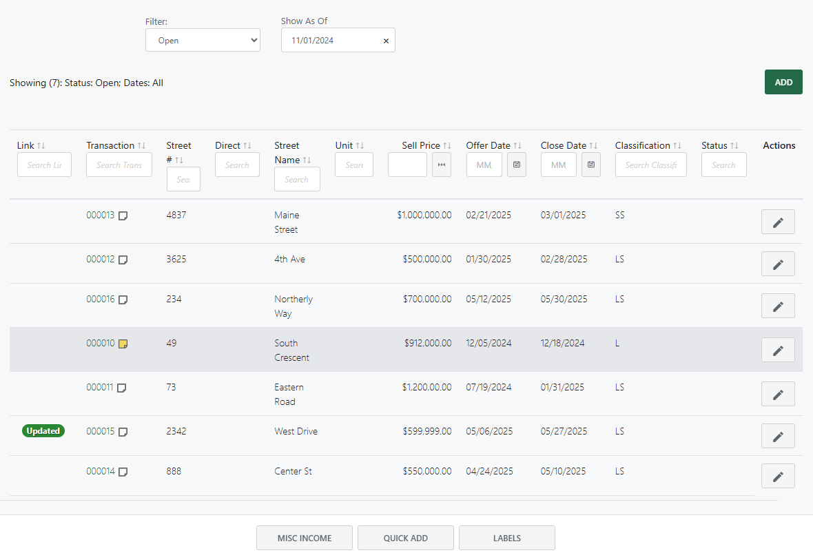 Review a new Back Office checklist in Transactions