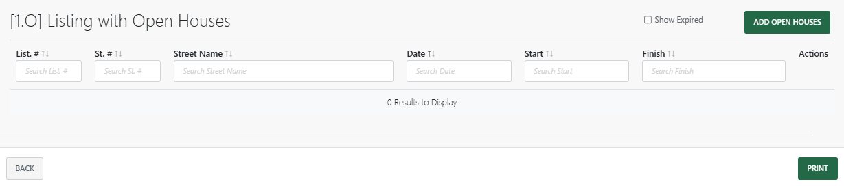 Manage open houses (new Back Office)