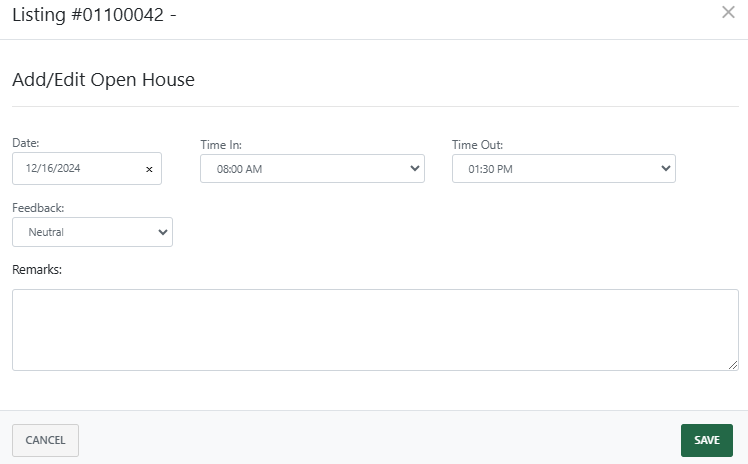 Manage open houses (new Back Office)