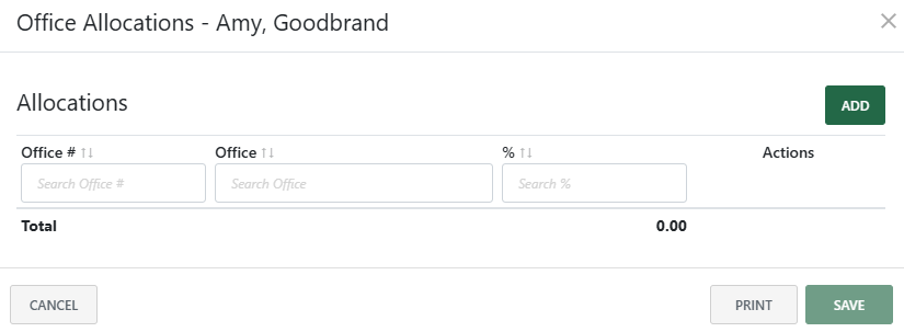 Allocate staff expenses to multiple offices (new Back Office)