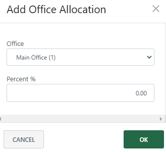 Allocate staff expenses to multiple offices (new Back Office)