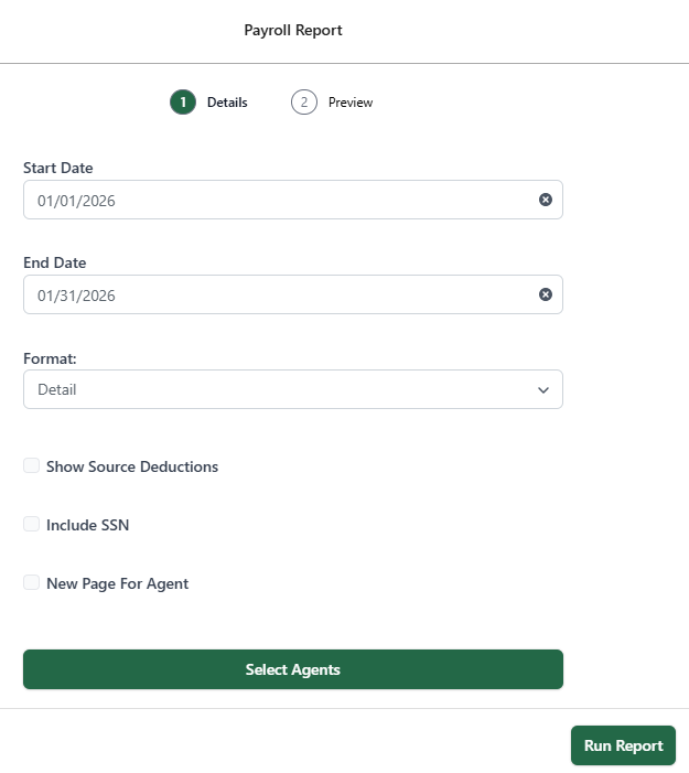 Generate a Payroll report [U.S.] (new Back Office)