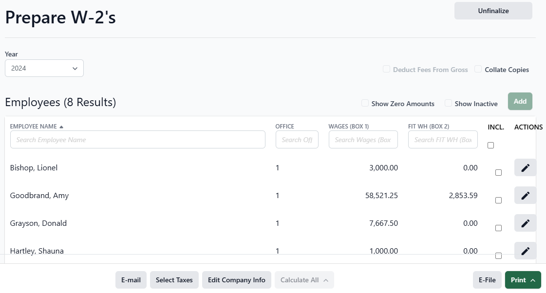 Prepare W-2s [U.S.] (new Back Office)