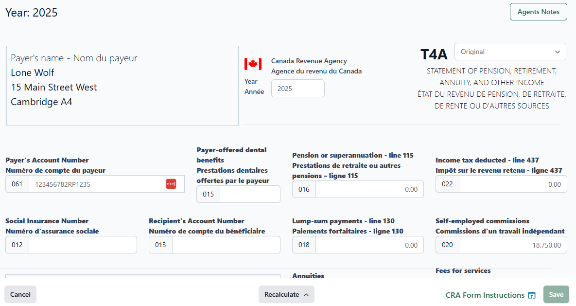 Amend, cancel, or replace a T4A slip [CAN] (new Back Office)