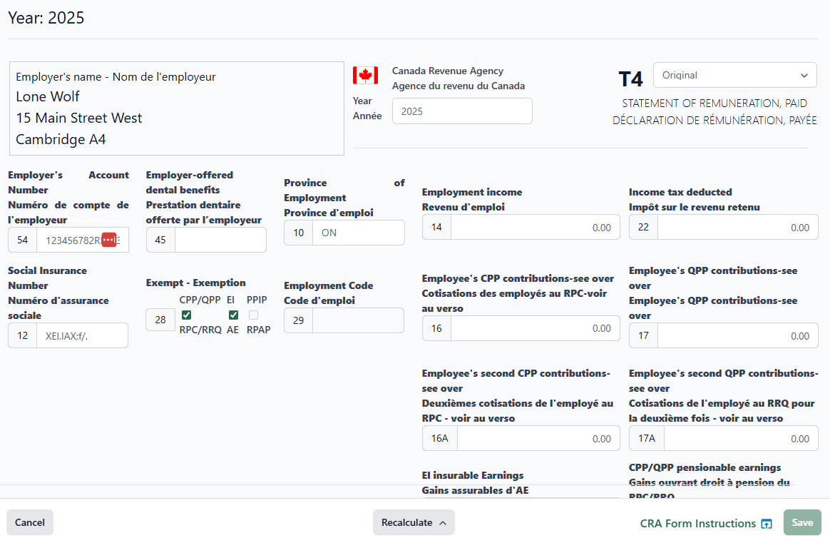 Amend, cancel, or replace a T4 slip [CAN] (new Back Office)