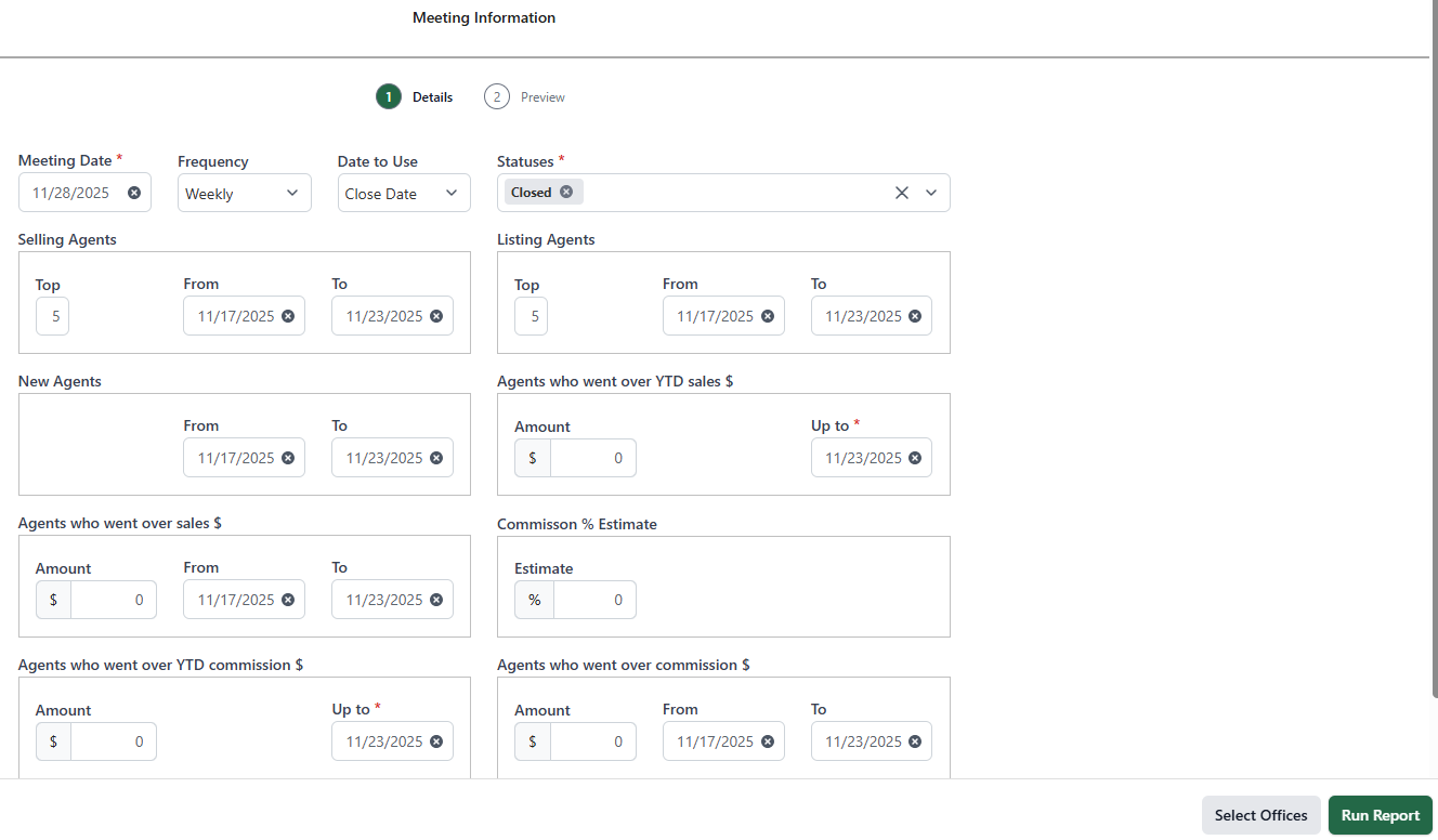 Generate a Meeting Information report (new Back Office)