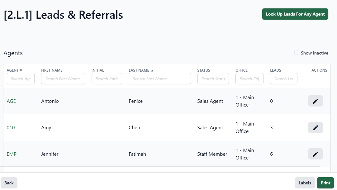 Track leads and referrals (new Back Office)