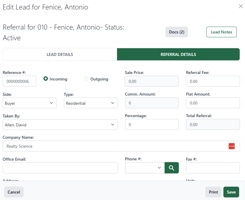 Track leads and referrals (new Back Office)