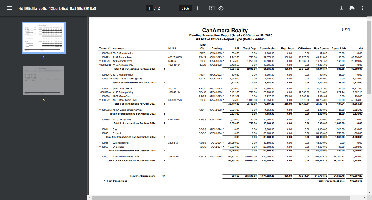 Email a report (new Back Office)