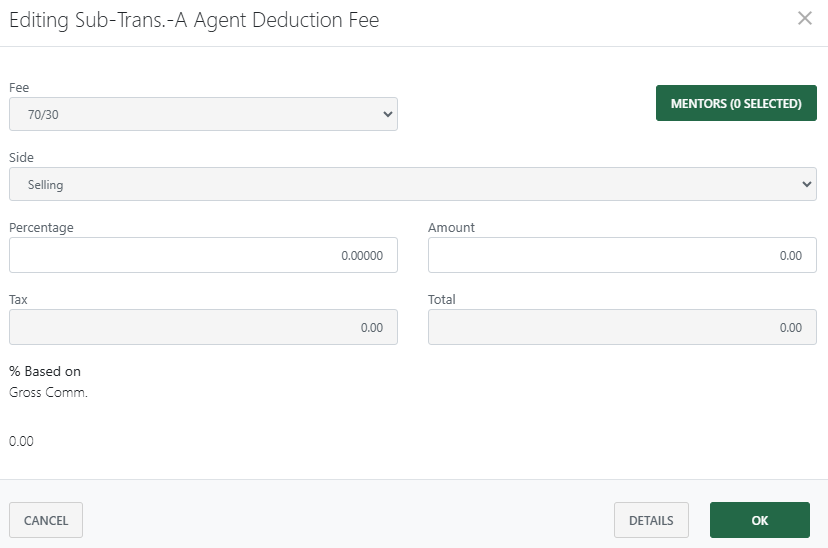 Change an agent's mentor for a transaction (new Back Office)