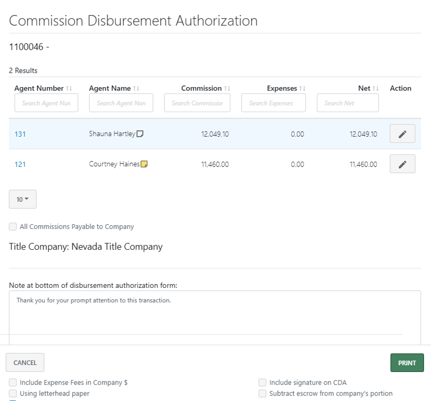 Generate Commission Disbursement Authorizations (CDAs) (new Back Office)