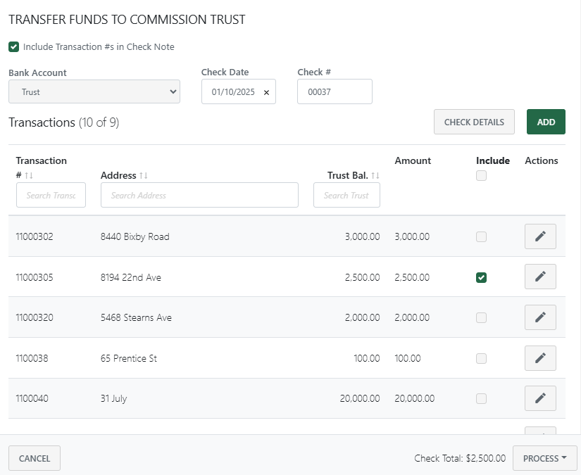 Issue a trust or escrow payment or transfer (new Back Office)