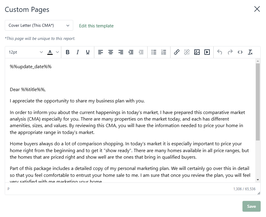 Create a CMA report (Cloud CMA)