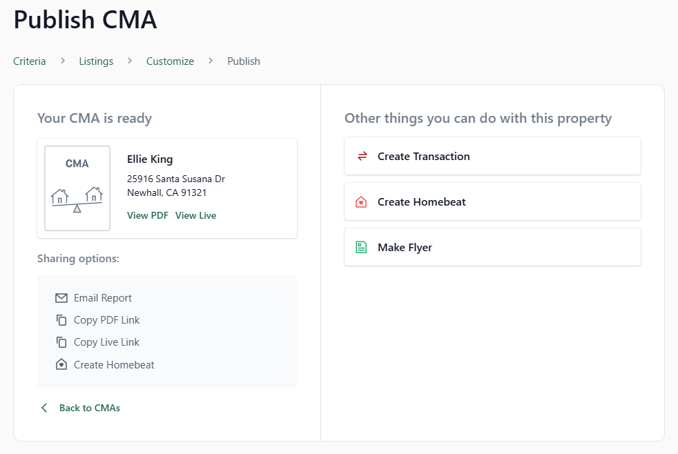 Create a CMA report (Cloud CMA)