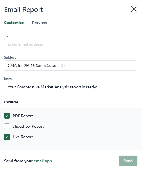 Share a report (Cloud CMA)