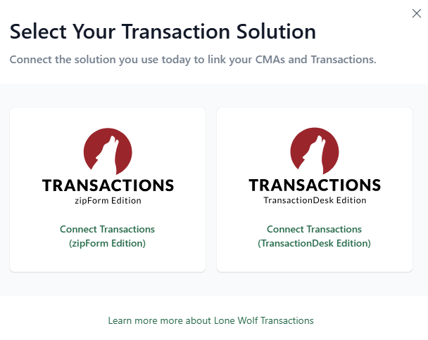 Create a transaction from a CMA report (Cloud CMA)
