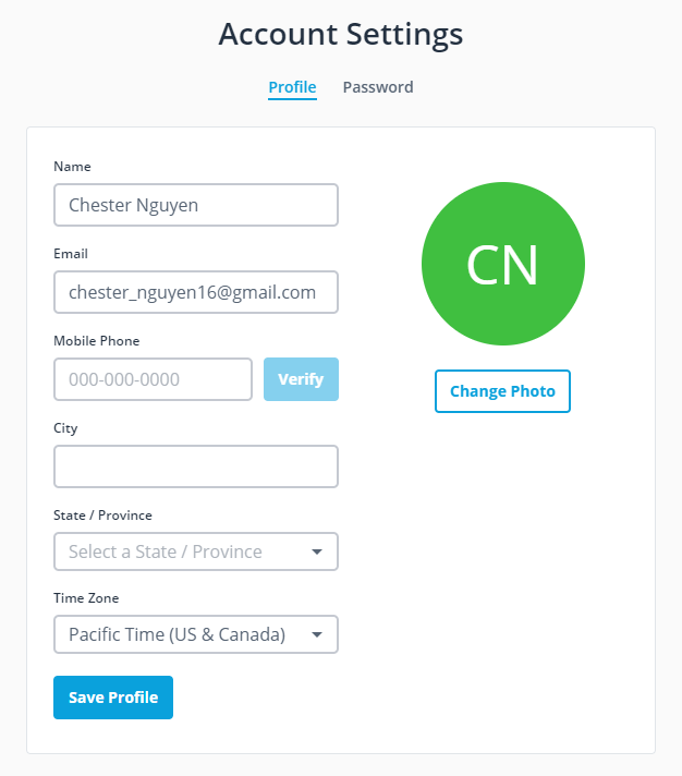 For buyers: Update your user profile (Cloud Streams)