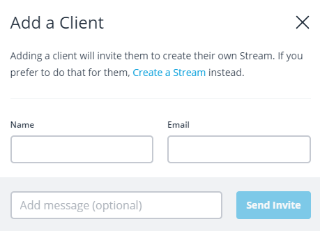 Add or delete a client (Cloud Streams)