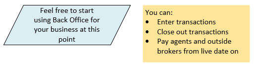 Prepare opening balances and ready Back Office for use