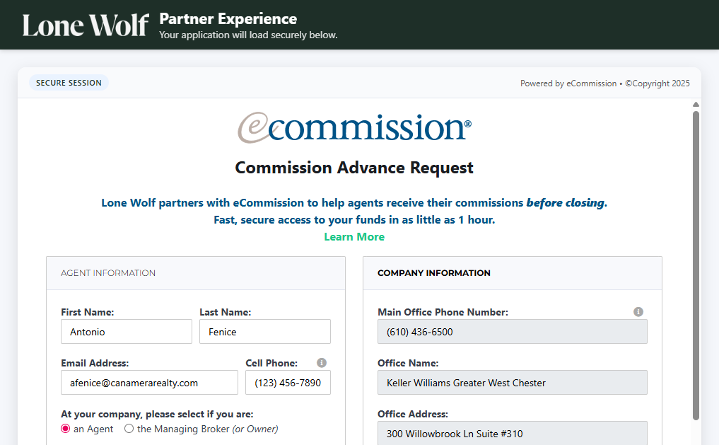 Apply for a commission advance (Lone Wolf Foundation)