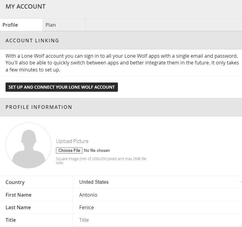 Create and connect a Lone Wolf Account from a legacy application (Lone Wolf Foundation)