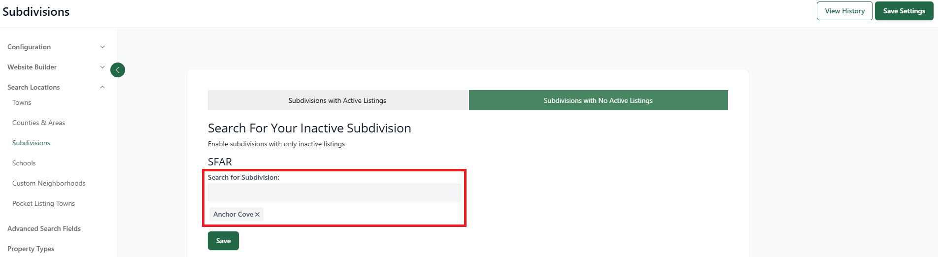 Configure property search and display settings (Front Office)