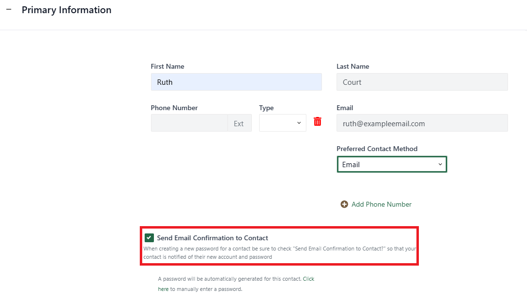 Create, import, export, filter, search, customize, and delete contacts (Front Office)