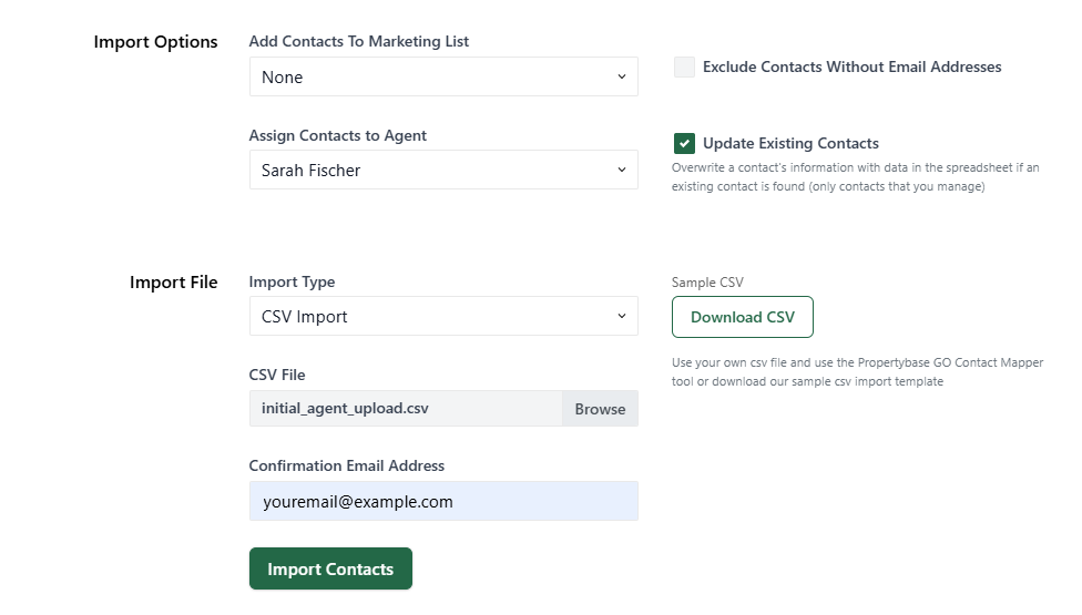 Create, import, export, filter, search, customize, and delete contacts (Front Office)