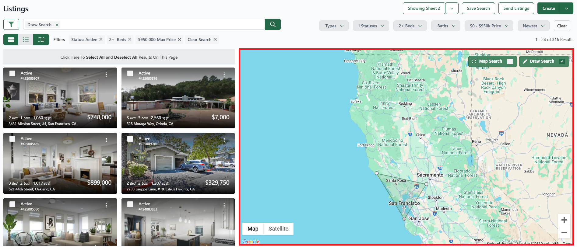 Search and share listings (Front Office)