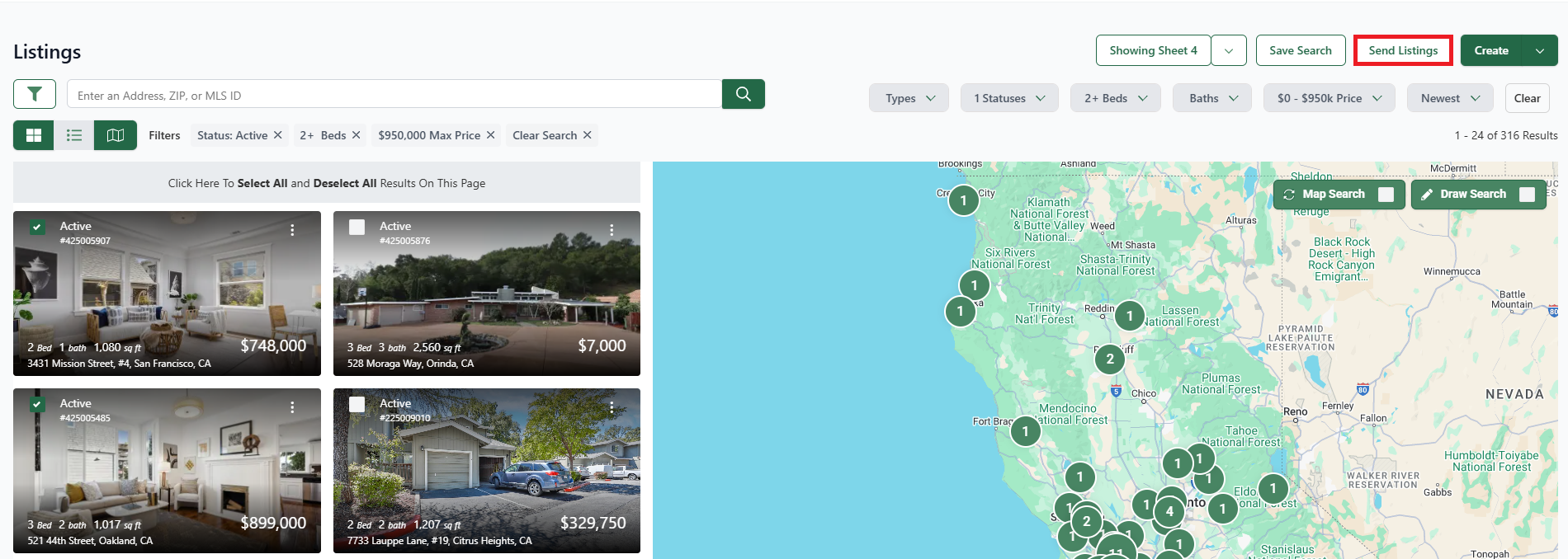 Search and share listings (Front Office)