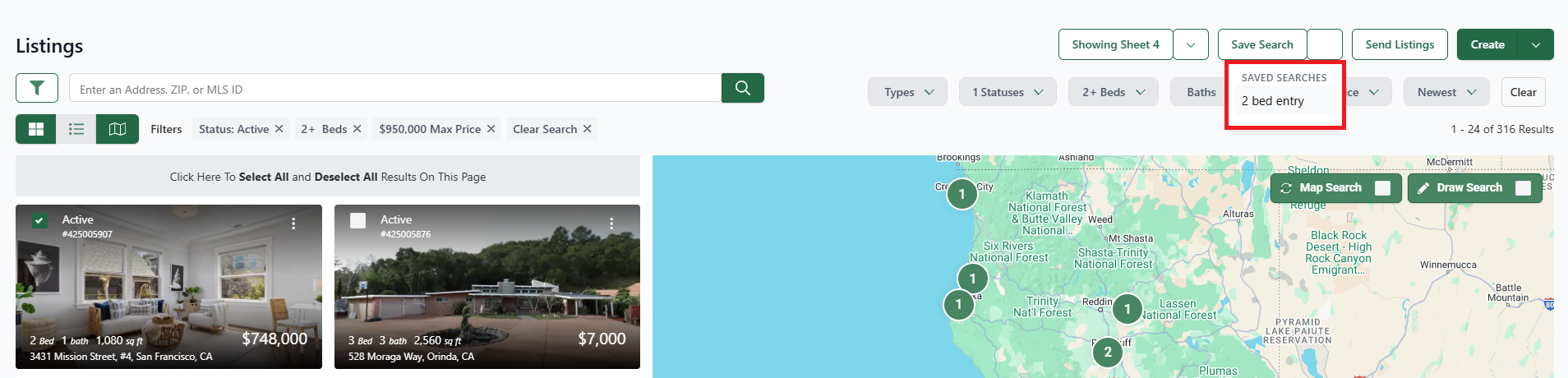 Search and share listings (Front Office)