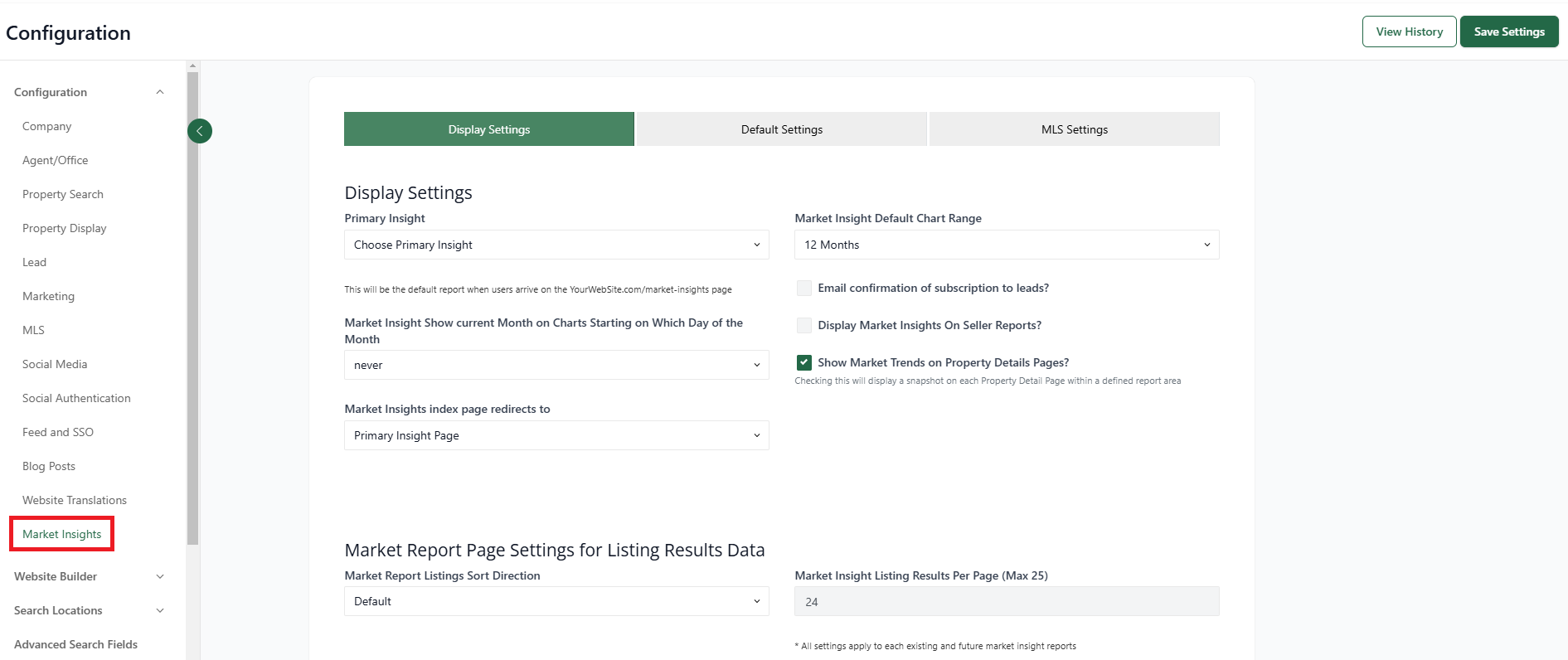 Configure market insights settings (Front Office)