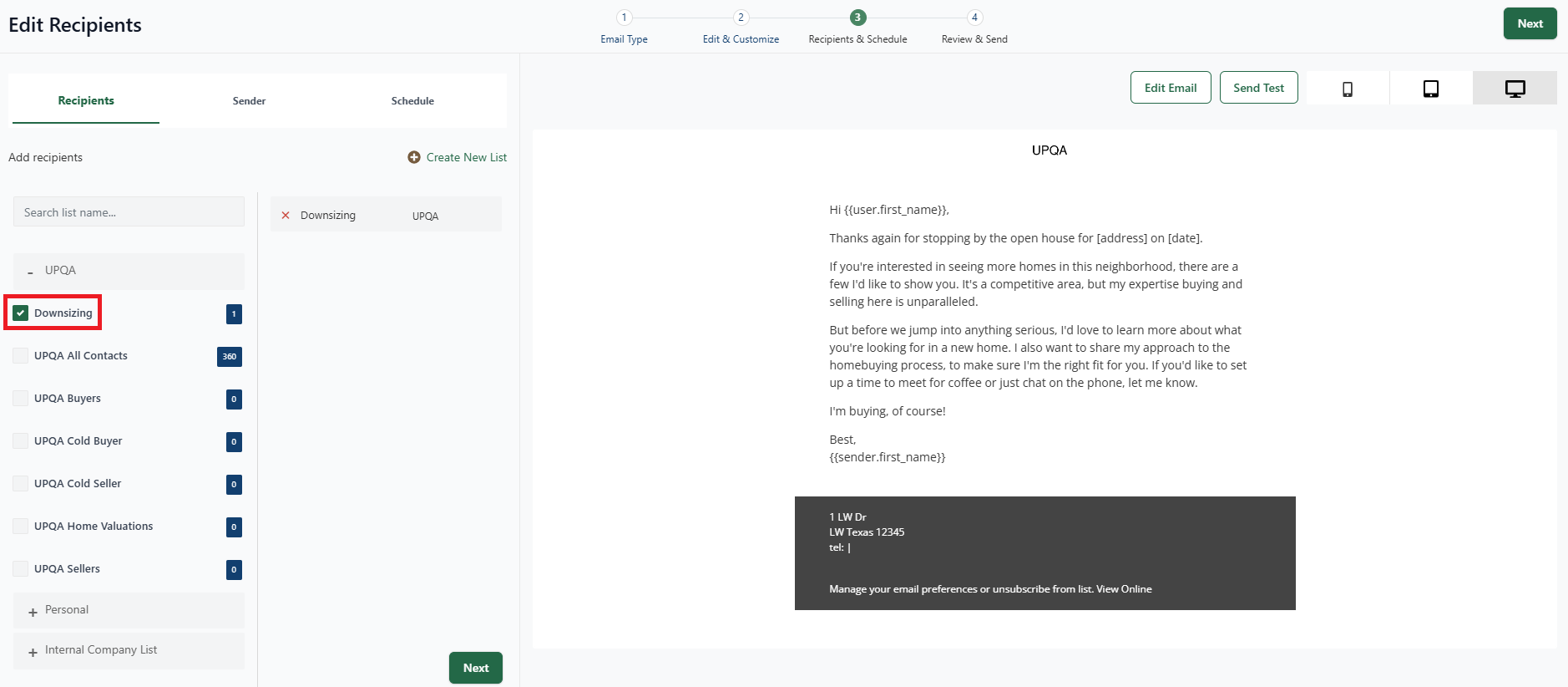 Create an eBlast (Front Office)