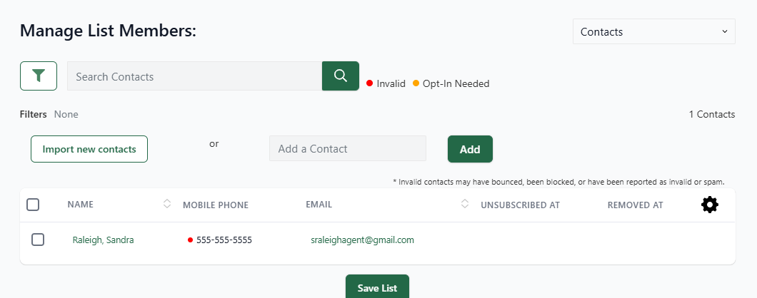 Create a marketing list (Front Office)