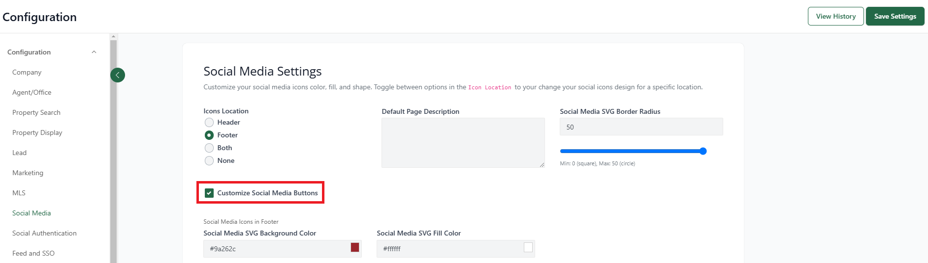 Configure social media profiles (Propertybase GO)