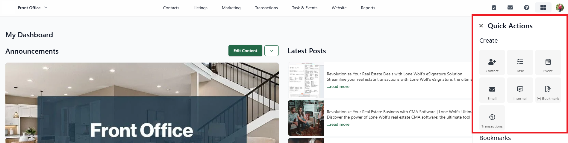 Navigate Front Office (Front Office)