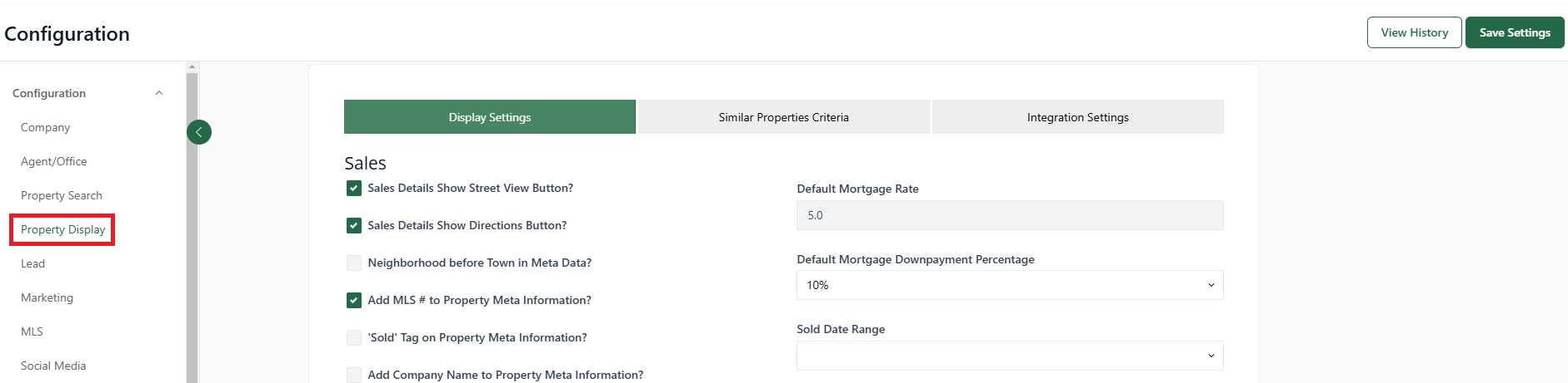 Configure property search and display settings (Front Office)