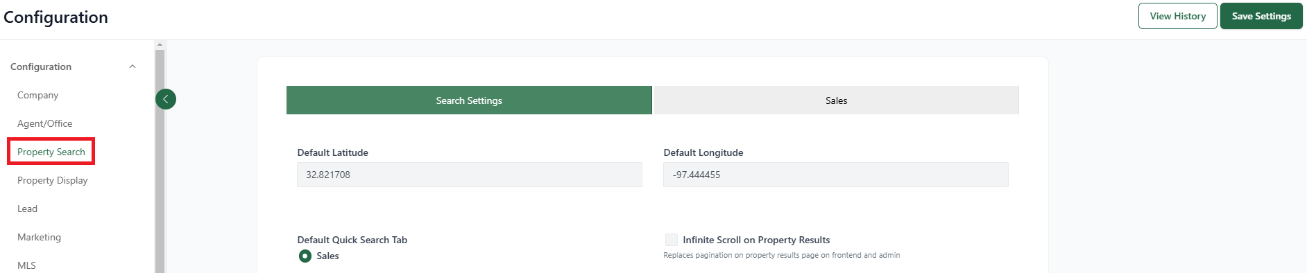 Configure property search and display settings (Front Office)