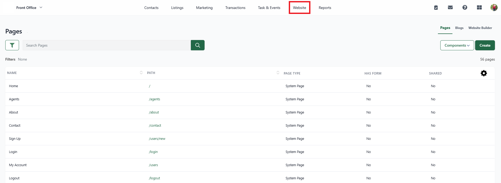 Create site content (Front Office)