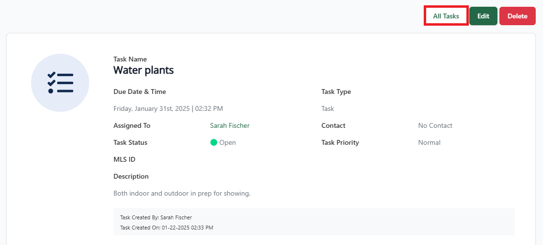 Create and manage tasks (Front Office)