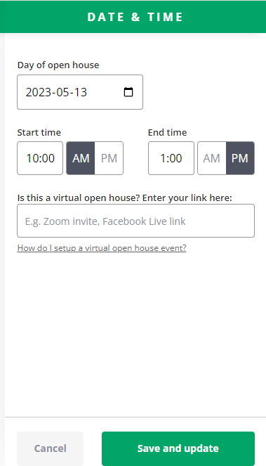 Create an open house advertisement (Boost)