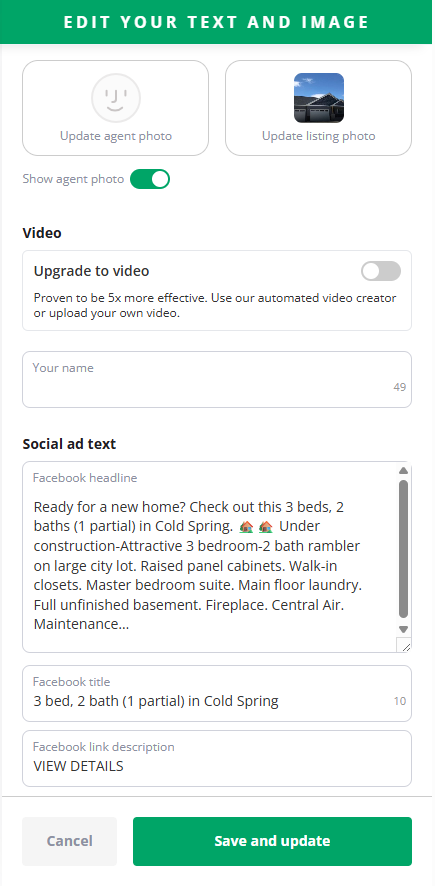 Create an open house advertisement (Boost)
