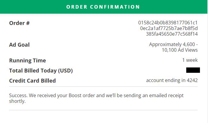 Create a listing advertisement out of an ended campaign (Boost)