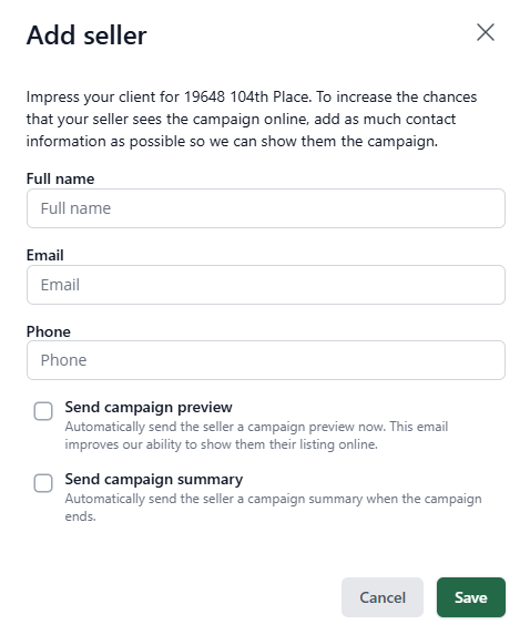 Share a listing ad with the seller (Boost)
