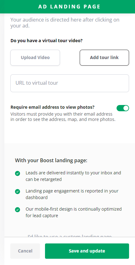 Create an open house advertisement (Boost)