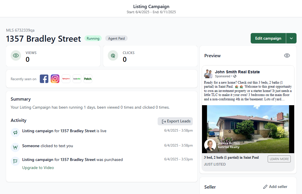 Share a listing ad with the seller (Boost)