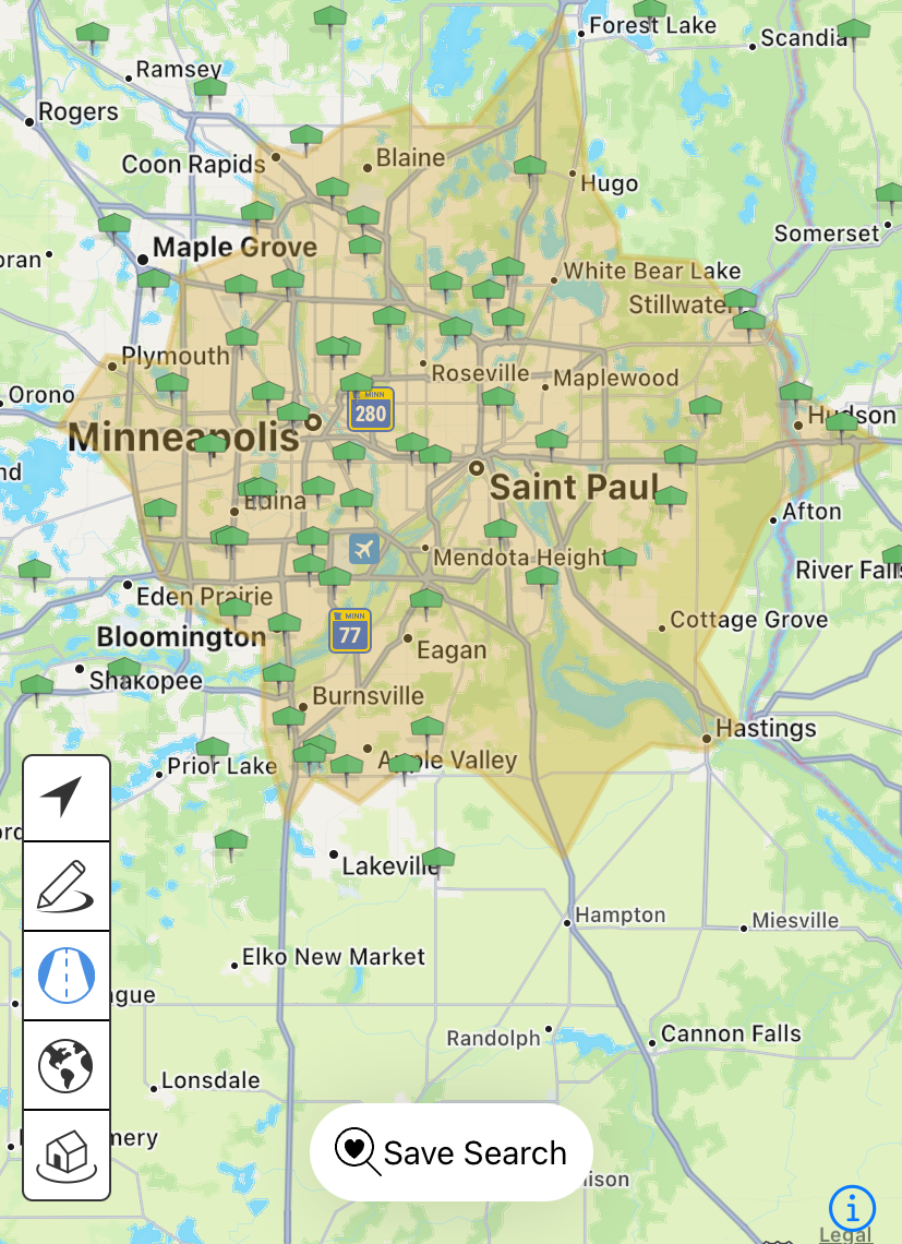 Search listings and save a search (Connect)