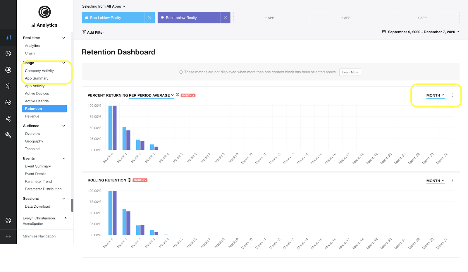About your brokerage app analytics (Connect)