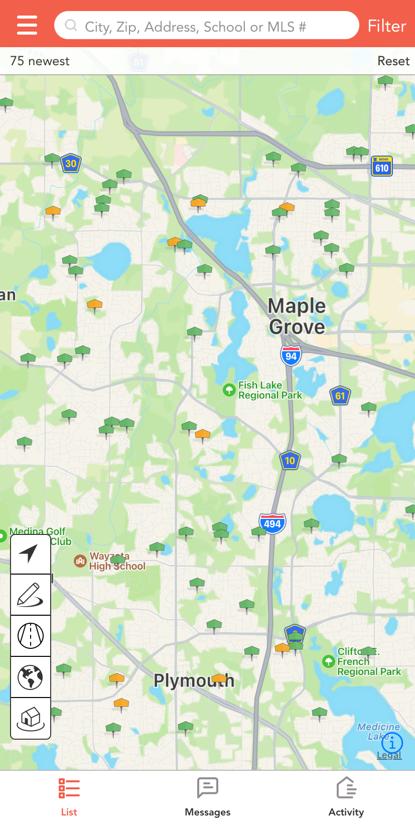 Search listings and save a search (Connect)