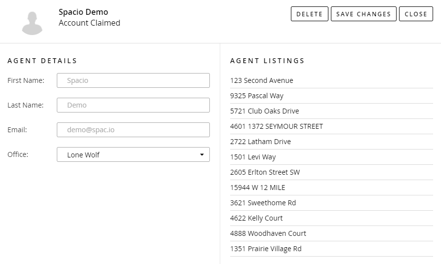 Add or delete an agent from your brokerage account (Spacio)